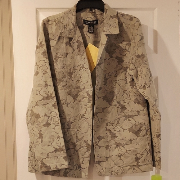 QVC | Jackets & Coats | Nwt Womens Qvc Dialogue Cotton Blend Floral ...